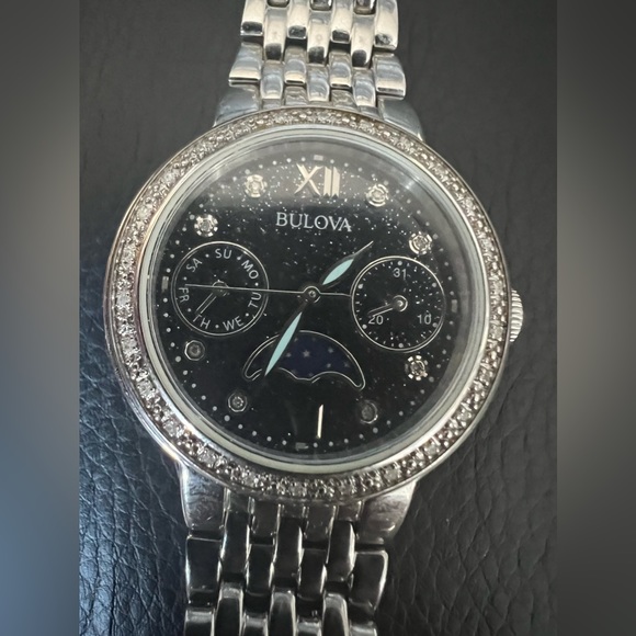 Bulova | Accessories | Bulova Diamond Moon Phase Womens Watch | Poshmark